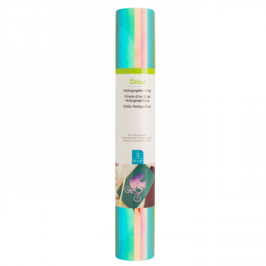 PAQUETE DE VINIL DE CORTE HOLOGRÁFICO NEON RIOT CRICUT 3 HOJAS 12" X 2 ...
