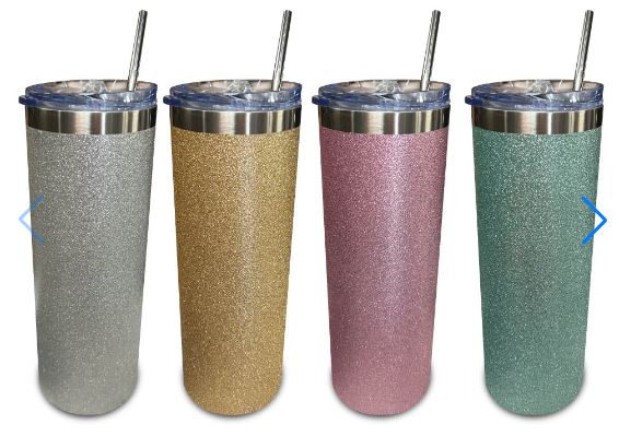PAQUETE 4 "TERMOS SKINNY GLITTER" SUBLIMARTS DE ACERO INOX 7.3 X 20.3 ...