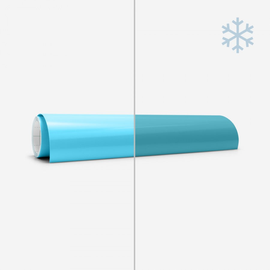 VINIL PERMANENTE CAMBIO DE COLOR EN FRIO AZUL A TURQUESA CRICUT 12X24 ...